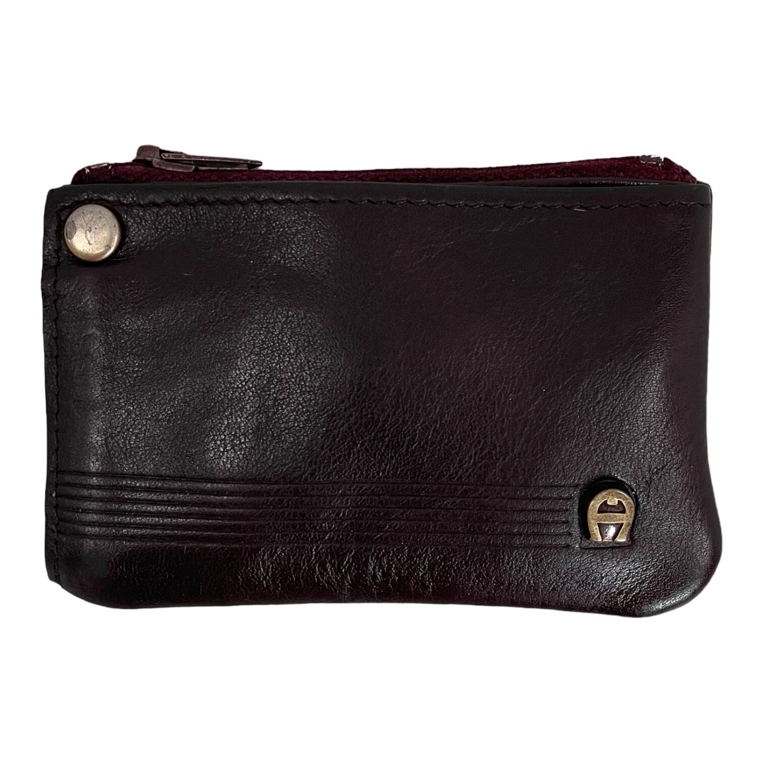 Vintage 70s ETIENNE AIGNER Small Leather Key Wallet Trainer Card Coin ...