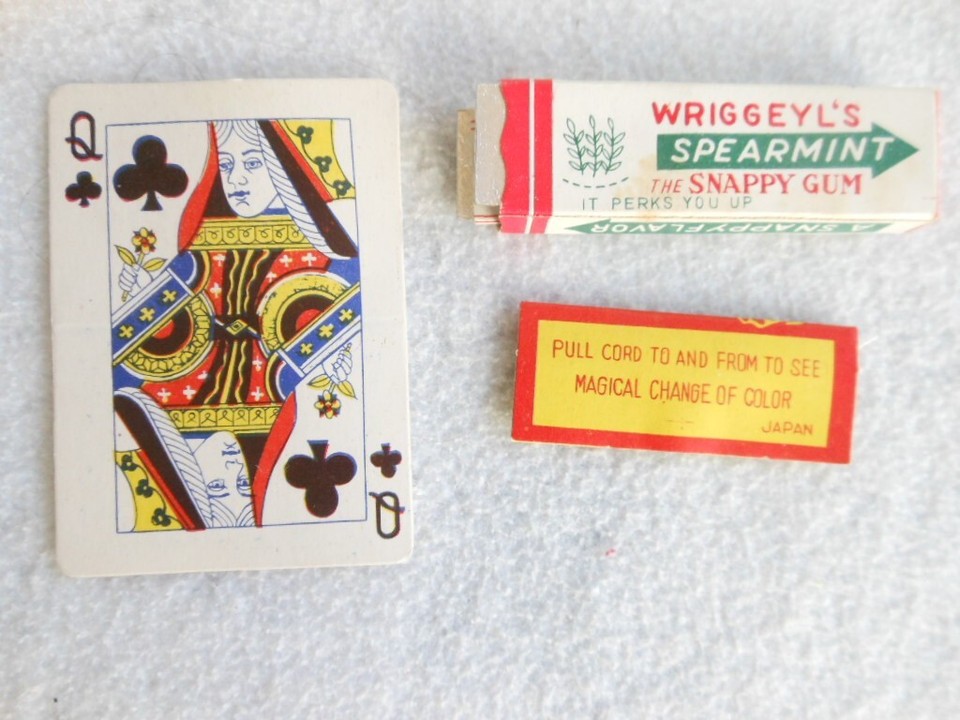 Vintage Magic Tricks-Wriggeyl's Snappy Gum, 2 Sided Card & Magic String ...