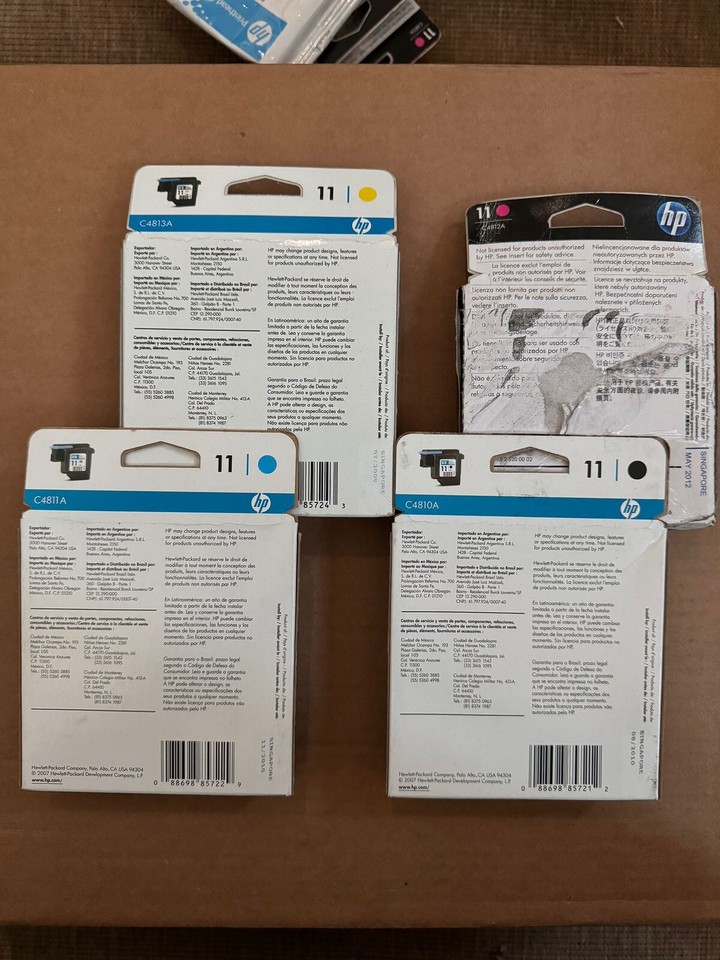 Genuine HP 11 Printhead Set C4811A C4810A C4813A C4812A Date: Expired ...