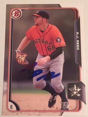 AJ REED SIGNED 2015 BOWMAN DRAFT BDP PROSPECT ROOKIE CARD AUTO | eBay