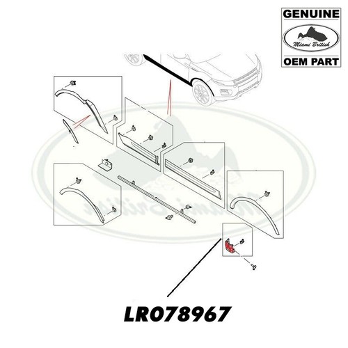 LAND ROVER FRONT FENDER LOWER MOULDING LH RANGE EVOQUE LR035400 GENUINE ...