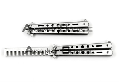 Butterfly Knife Survival Metal Comb Balisong Knife Practice Butter Fly ...