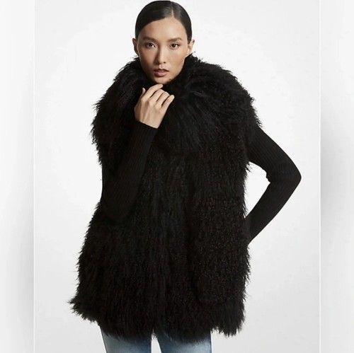 Michael Michael Kors Shearling Lamb Fur Vest Black Size Small NWT ...