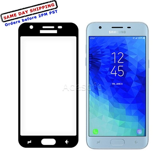 Full Cover Tempered Glass Screen Protector for Samsung Galaxy J3 (2018 ...