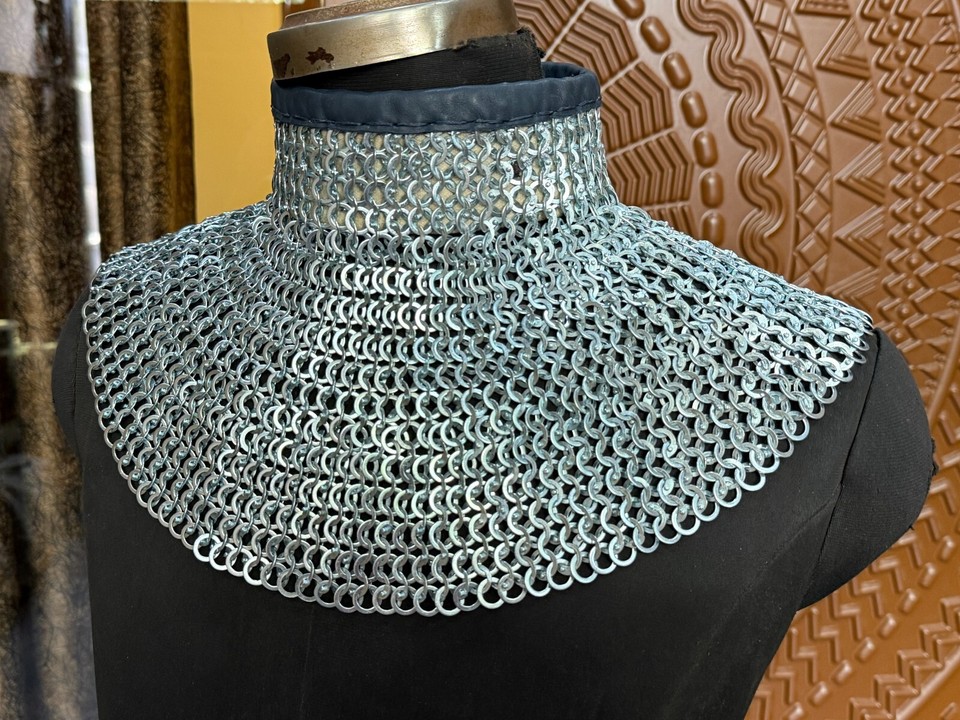 8mm Dome Riveted Chainmail Neck Guard – Mild Steel LARP & Reenactment ...