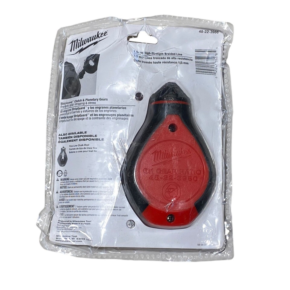 Milwaukee 48-22-3986 100-Ft Bold Line Chalk N Reel with 3-Oz Red Chalk ...