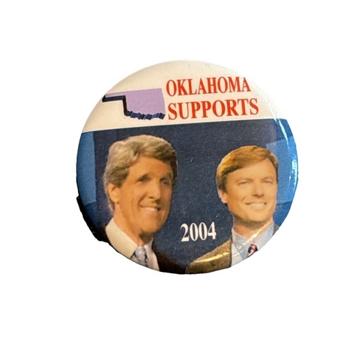2004 John Kerry for President Oklahoma 50 State Pin 1.75" Button ...