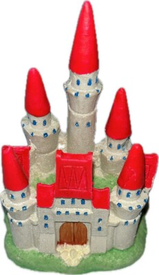 Neon Pink Princess Castle Aquarium Ornament Fish Tank Resin Decoration ...