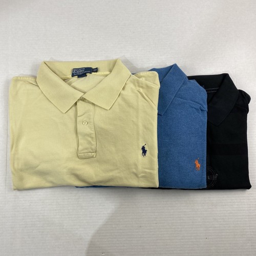 Lot of 3 Polo Ralph Lauren Solid Short Sleeve Polo Shirts 3XB/BIG ...