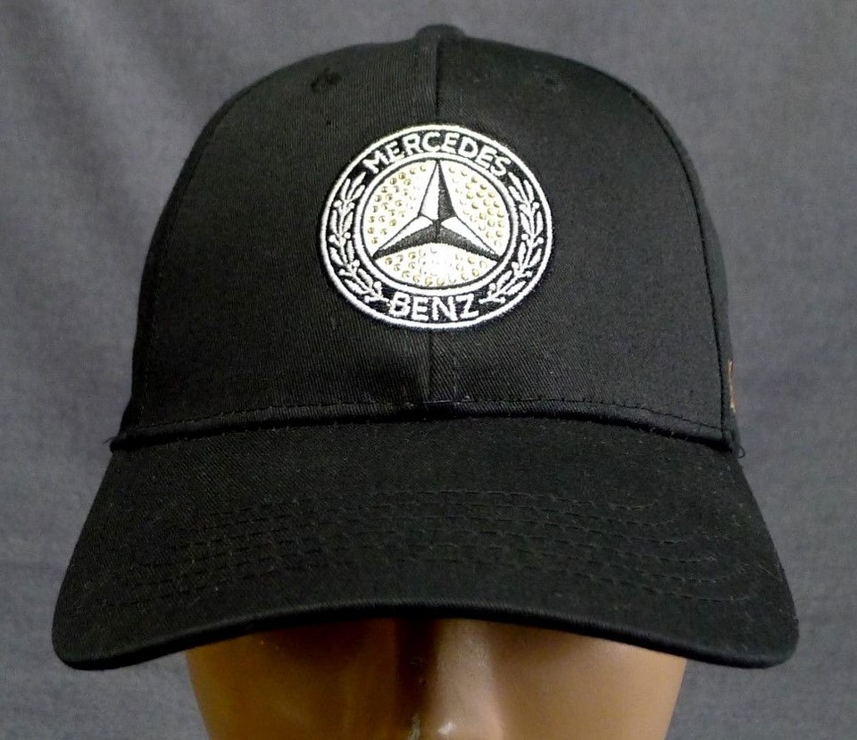 Mercedes Benz Adjustable Hat Cap Black Silver Embroidery Swarovski ...