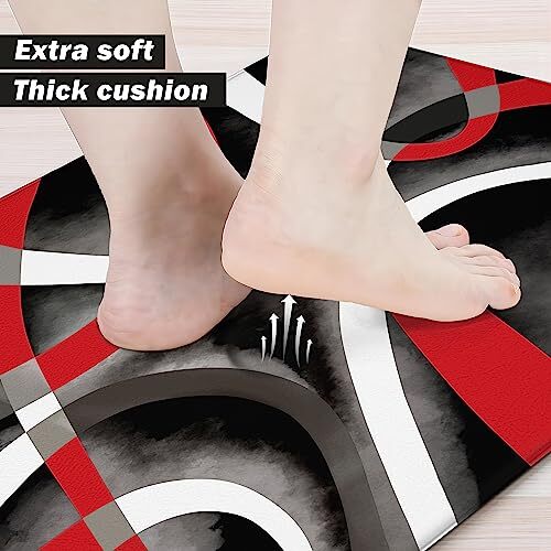 Kitchen Mats for Floor red kitchen rugs Modern 17.3x28+17.3x47 Inch Red ...