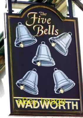 Photo 6x4 Sign for the Five Bells Middle Wallop The pub is named after ...