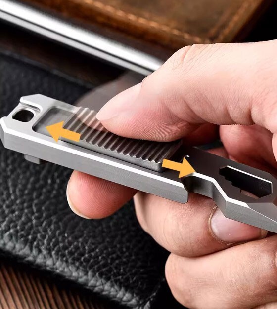 EDC Titanium Multi Tools Pry Bar Crowbar Fidget Clicker Card Toy Stress ...