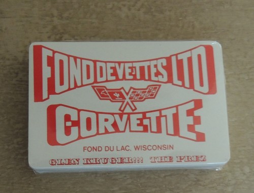 FONDDEVETTES Ltd Vintage Playing Cards CORVETTE CLUB Fond du Lac, WI ...