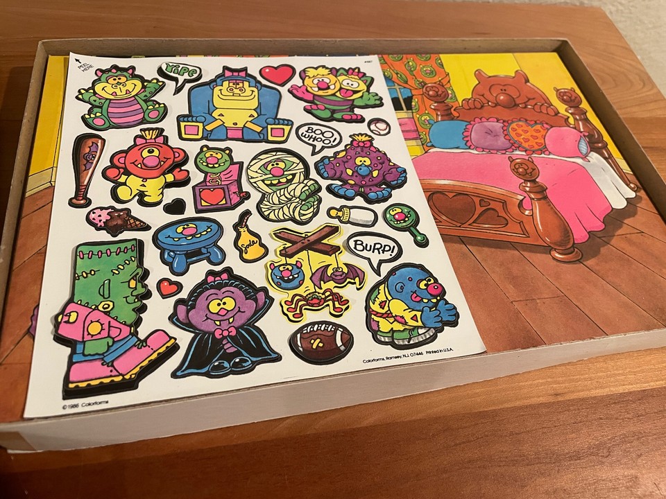 Lovable Monsters GLOW IN THE DARK Colorforms Play Set 1987 Halloween ...