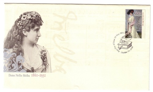 2011 FDC. Australia. Dame Nellie Melba. Gramophone Pict.FDI "LILYDALE ...