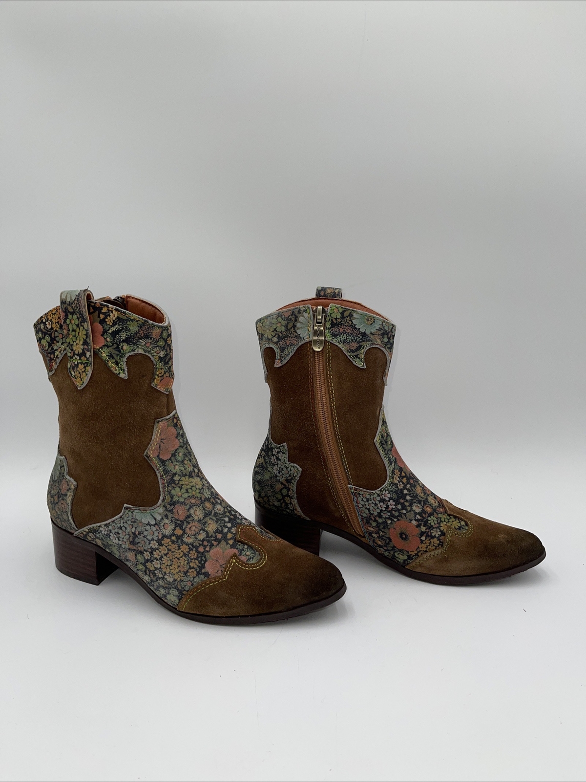 Women’s L'ARTISTE LADYLUCK WESTERN BOOTIES Tan/Multicolor Size 36 for ...