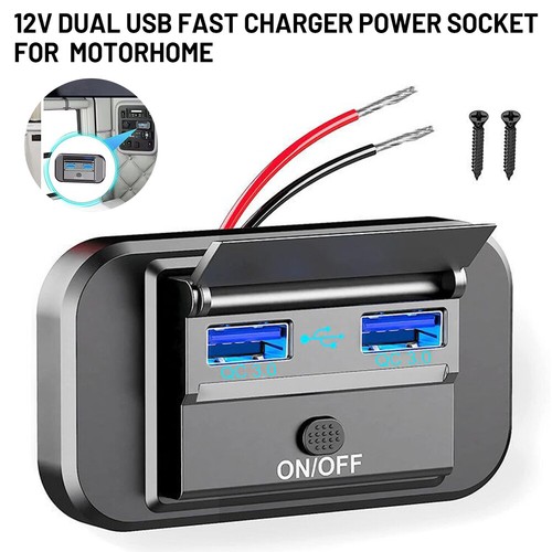 Caravan For VW T5 T6 Dual USB Fast Charger Power Socket 12v campervan ...