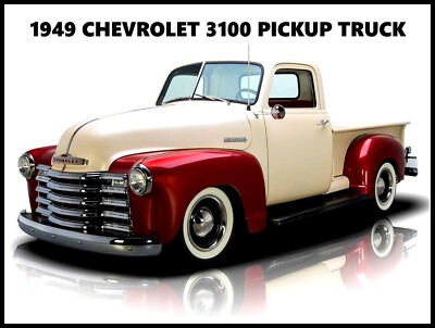 1949 Chevrolet 3100 Pickup Truck Metal Sign: 12 x 16" Free Shipping | eBay