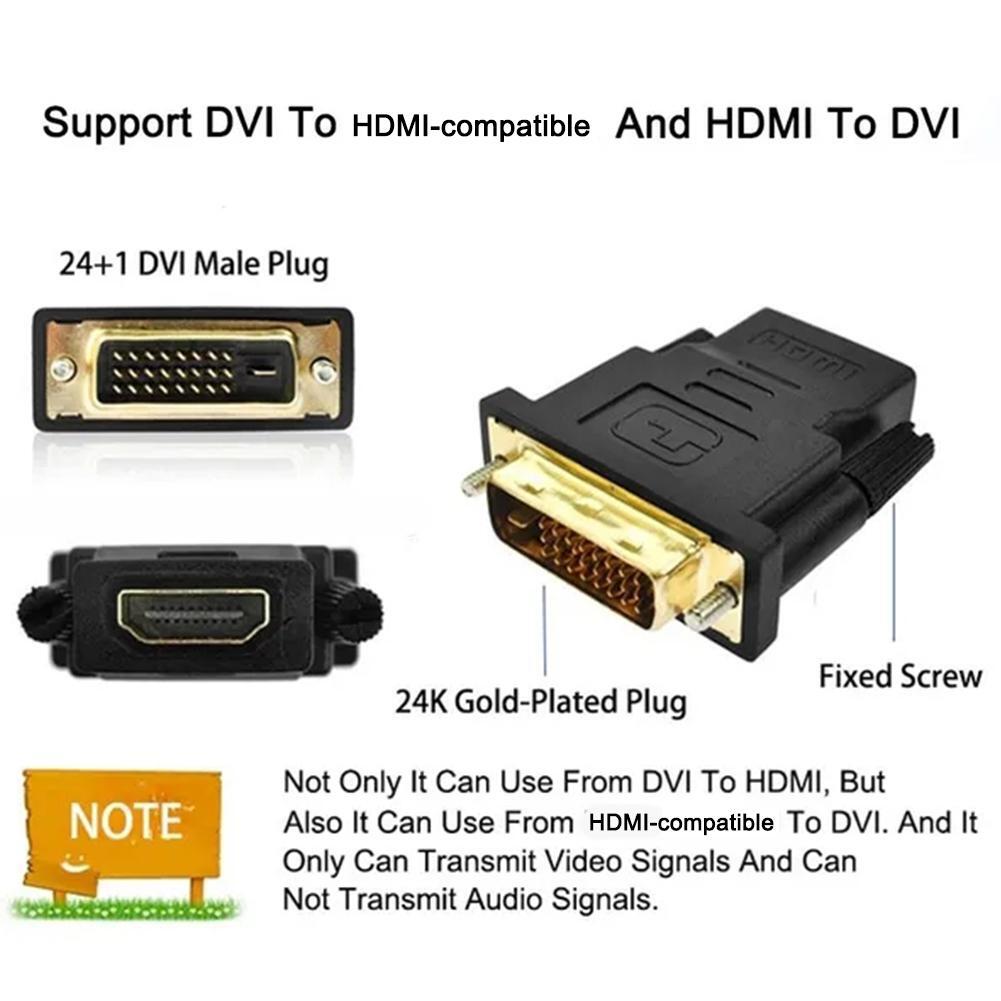 DVI-D Male 24+1 Pin to HDMI Female 19-pin HD HDTV PC Monitor Display Ad ...