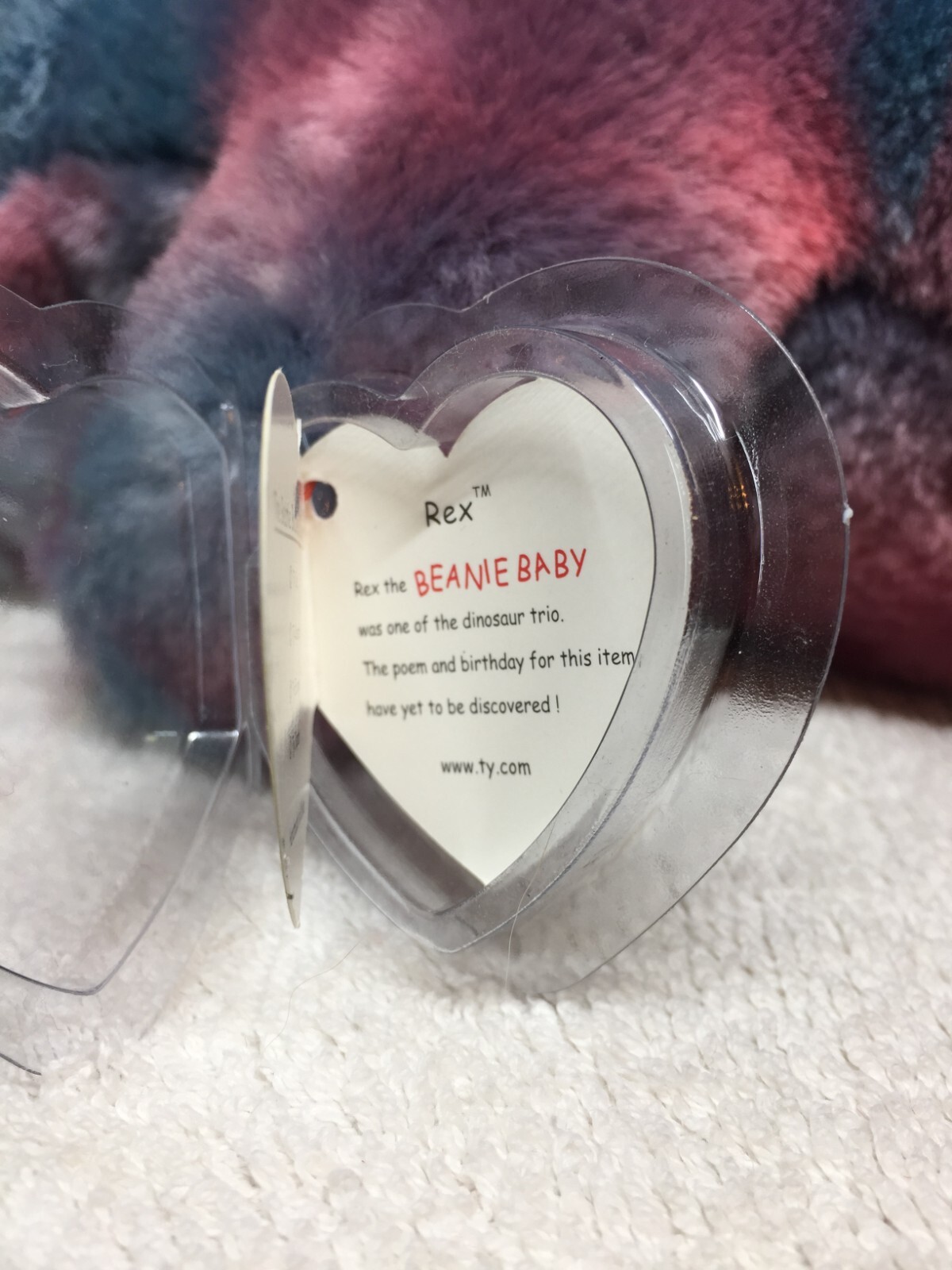 Stuffed Ty Beanie Baby Buddy Rex Tie-Dye Dinosaur 11” Plush 1999 ...