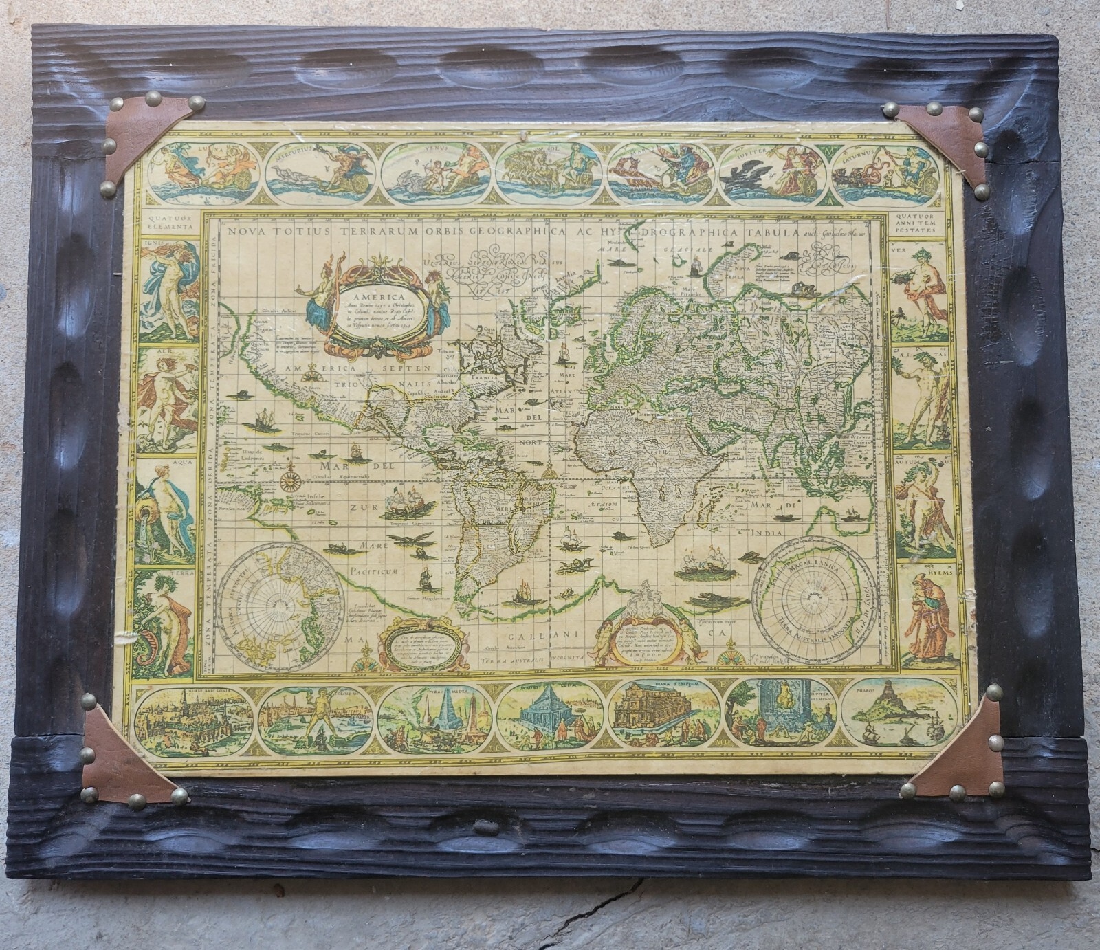 Christopher Columbus Map Of 1492 America 11 X 16 Framed | eBay