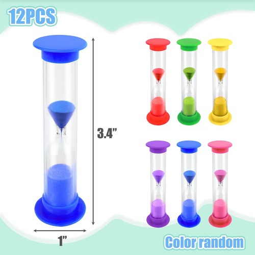 12 Pack Multicolor Sand Timer 2 Minute Hourglass For Classroom Kitchen ...