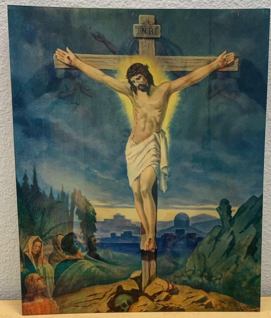 Vintage Vari-Vue Flicker Picture of Jesus on Cross and Jesus Ascending ...