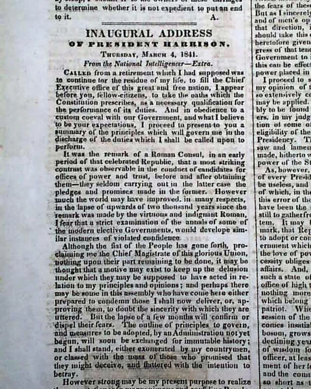 William Henry Harrison Inauguration