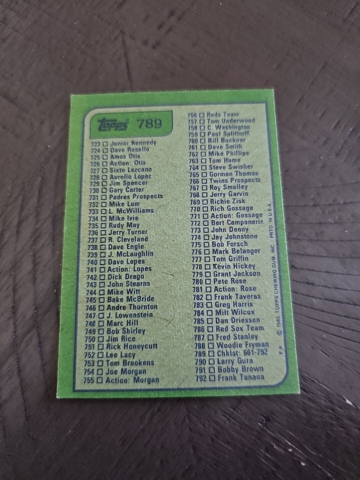1982 Topps Checklist: 661-792 Baseball Card #789 | eBay