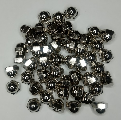 1/4-20 Acorn Nuts Nickel Plated Low Crown, chrome 1/4 20 . Qty. 50 pcs ...