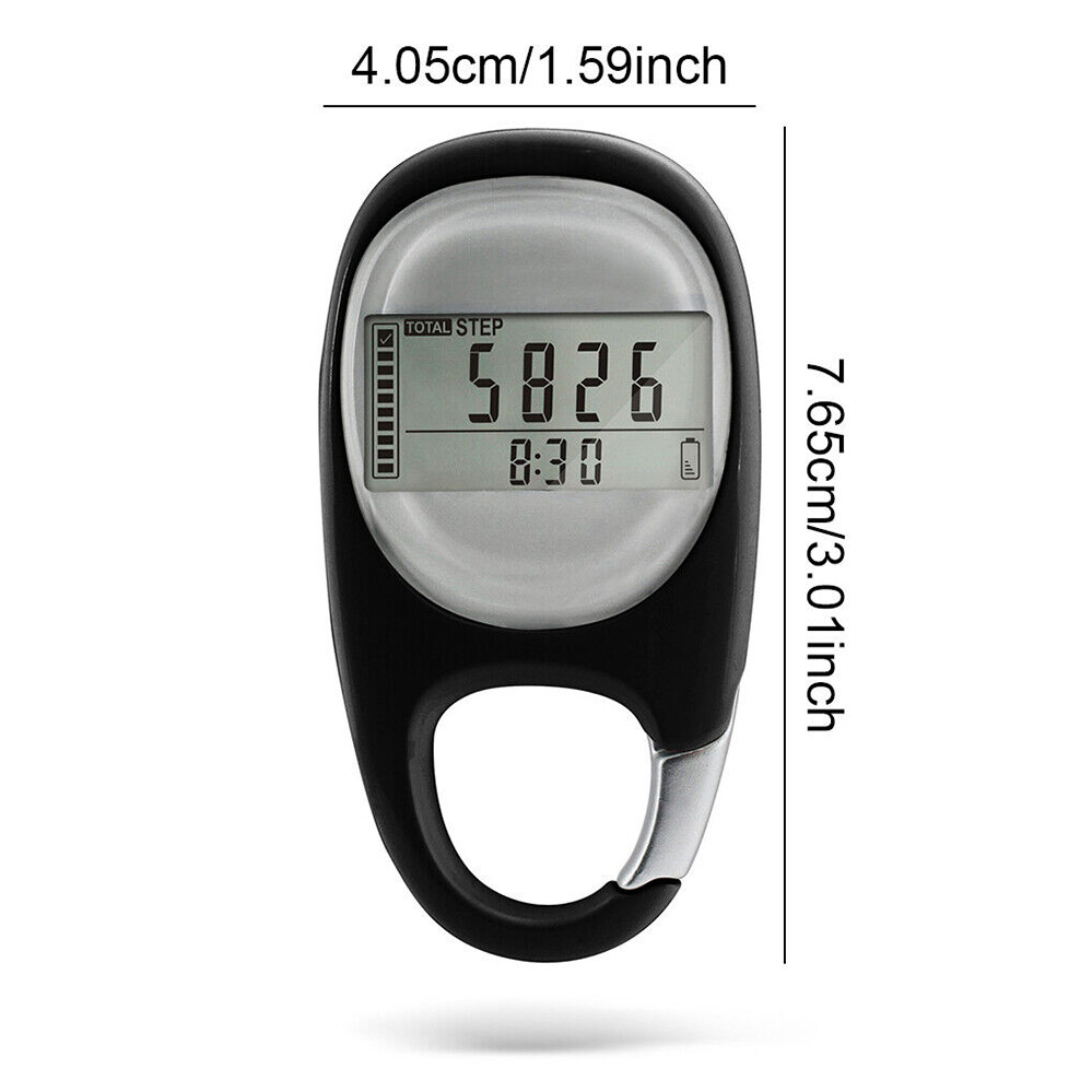 3D Digital Pedometer Running Walking Portable Step Counter With ...