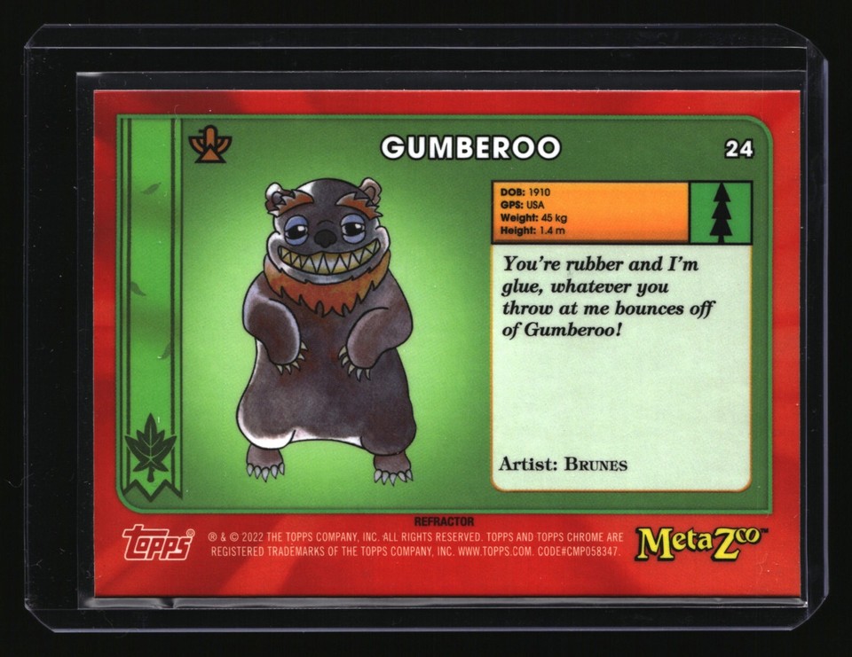 MetaZoo GUMBEROO #24 (2022 Topps Chrome Silver Refractor) NM/Near Mint ...