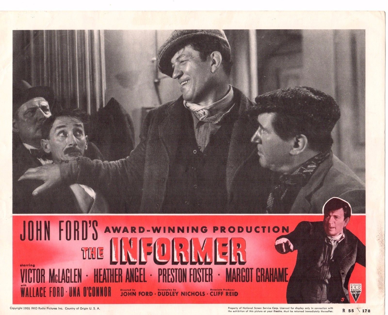 JOHN FORD'S VICTOR MCLAGLEN HEATHER ANGEL THE INFORMER ORIG RE55 11x14 ...