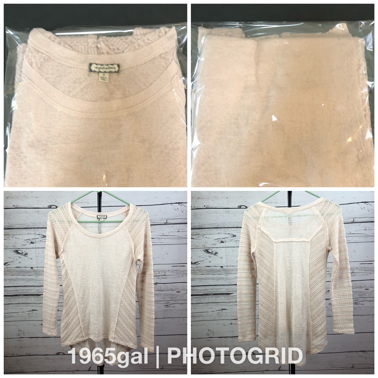 Eyeshadow Small Hi-lo Light Sweater Beige Long Sleeves | eBay