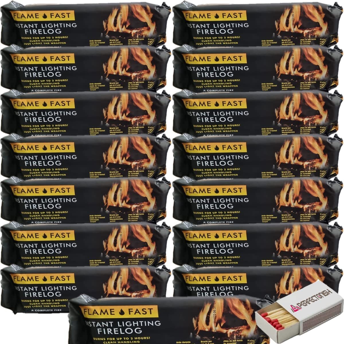 Flamefast Eco Friendly Instant Lighting Smokeless Firelogs In Multiple Packs | eBay UK