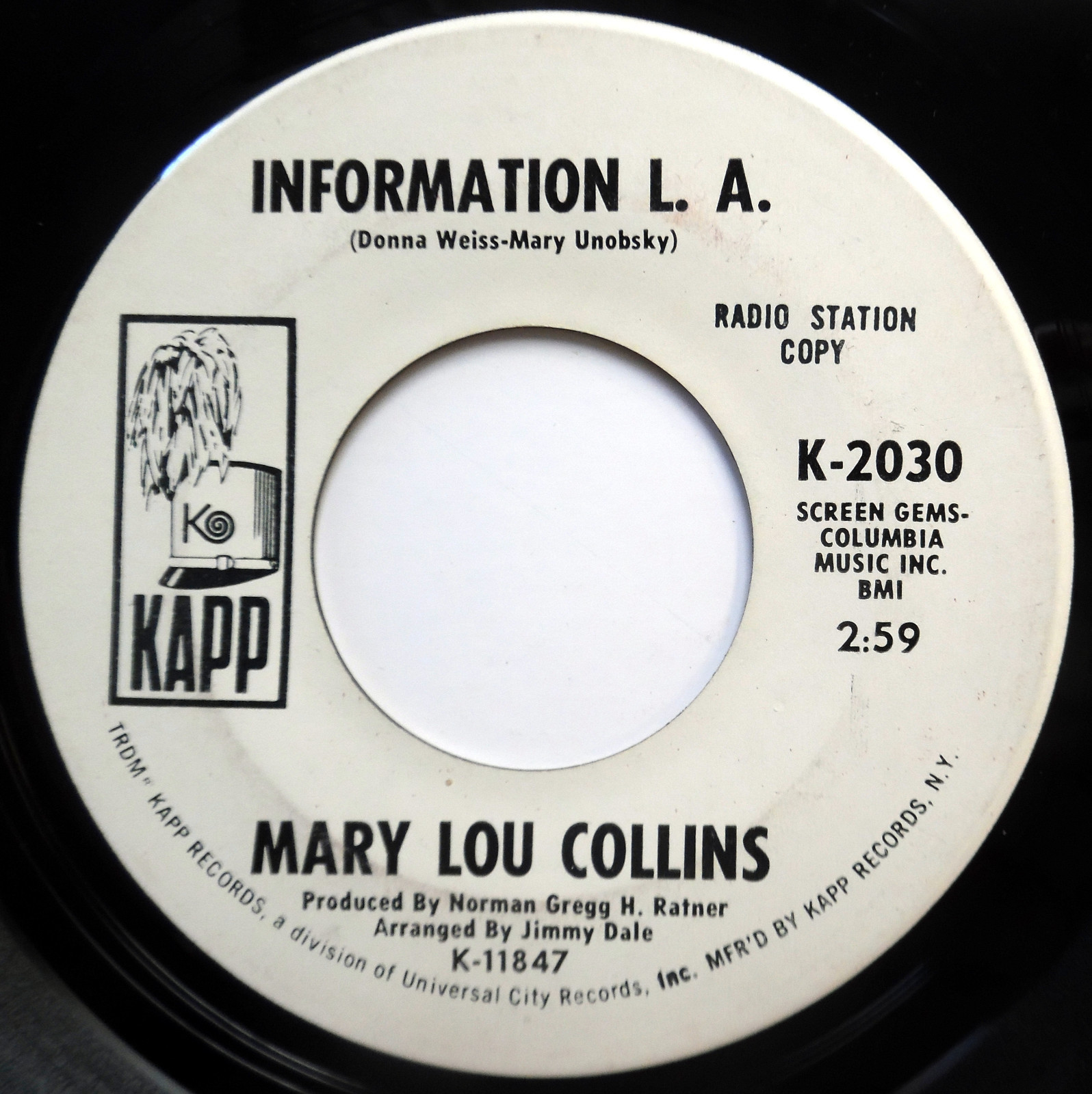 MARY LOU COLLINS 45 I've Got An Awful Lot Of Losing.. PROMO Northern ...