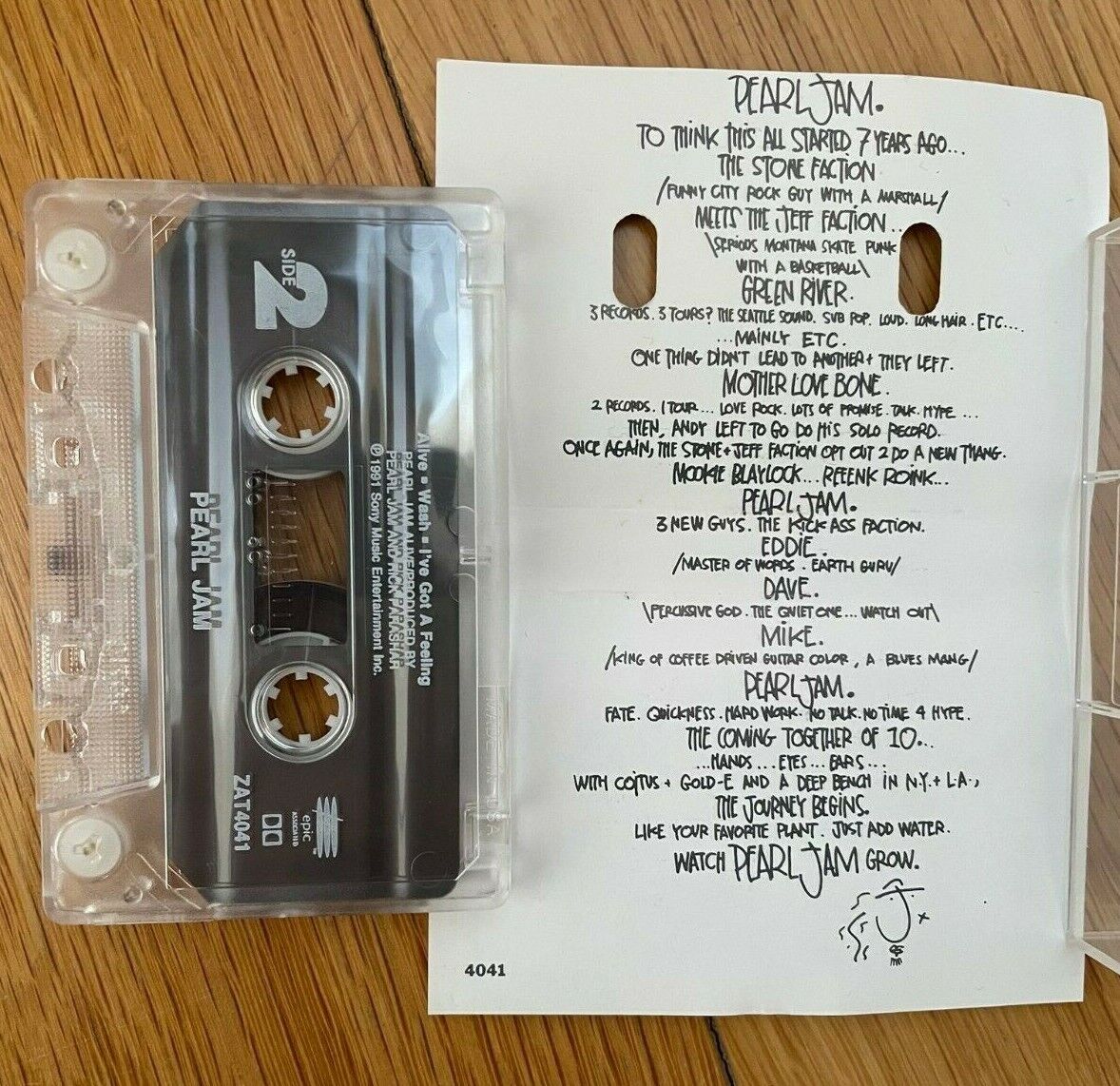 PEARL JAM 1991 Alive PROMOTIONAL CASSETTE TAPE not RSD MINT PEARL JAM 1991 Alive PROMOTIONAL CASSETTE TAPE not RSD MINT