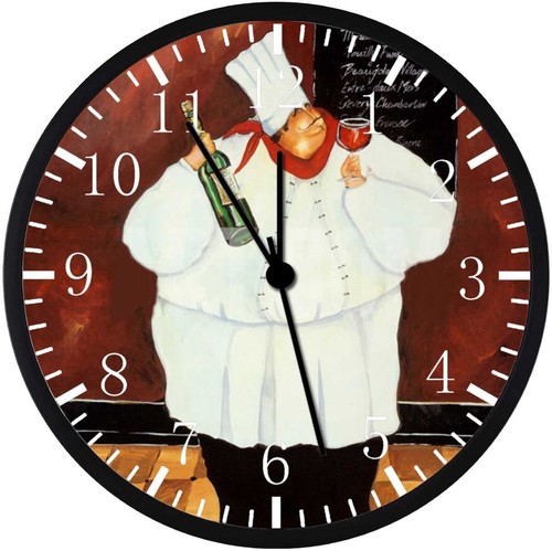 Fat Chef Black Frame Wall Clock E43 | eBay