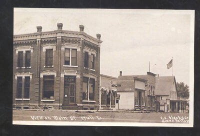 REAL PHOTO HULL IOWA DOWNTOWN STREET SCENE BANK STORES POSTCARD COPY | eBay