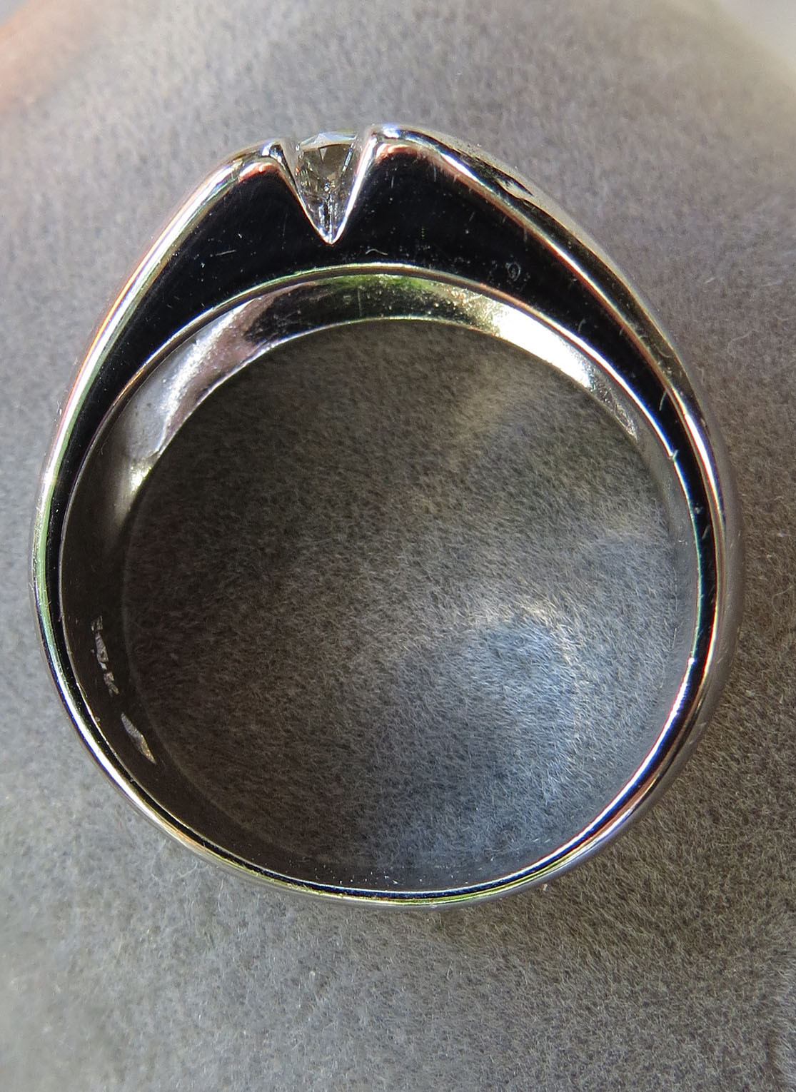 RARE - 14k white gold gents .52ct flawless G-I color diamond ring mens ...