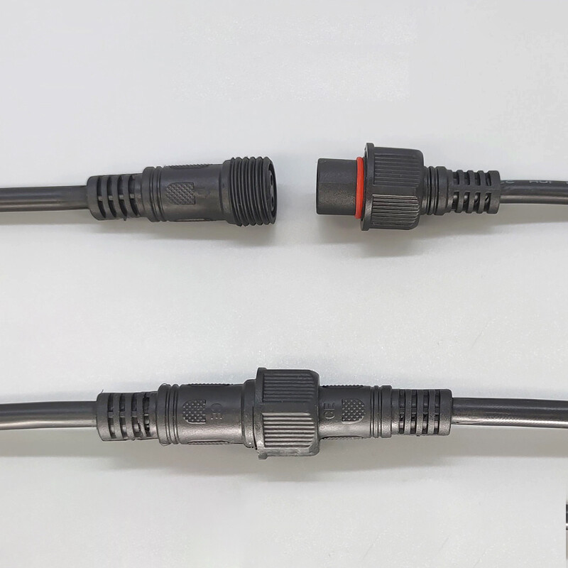 2Pin Waterproof LED Light Cable Wire Connector Screw-On Male Female Kit ...