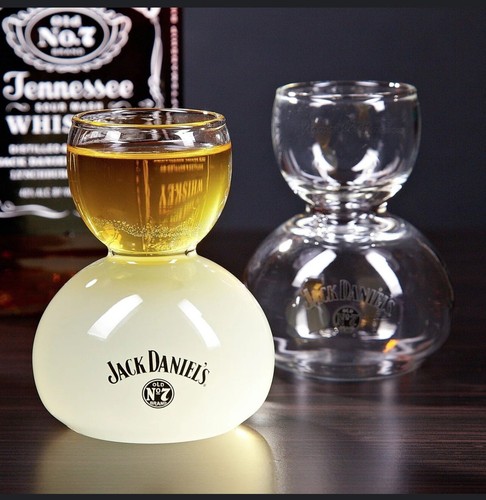 Set Of 2 Jack Daniel's Whiskey on Water Chaser Jigger Glass Shot ...