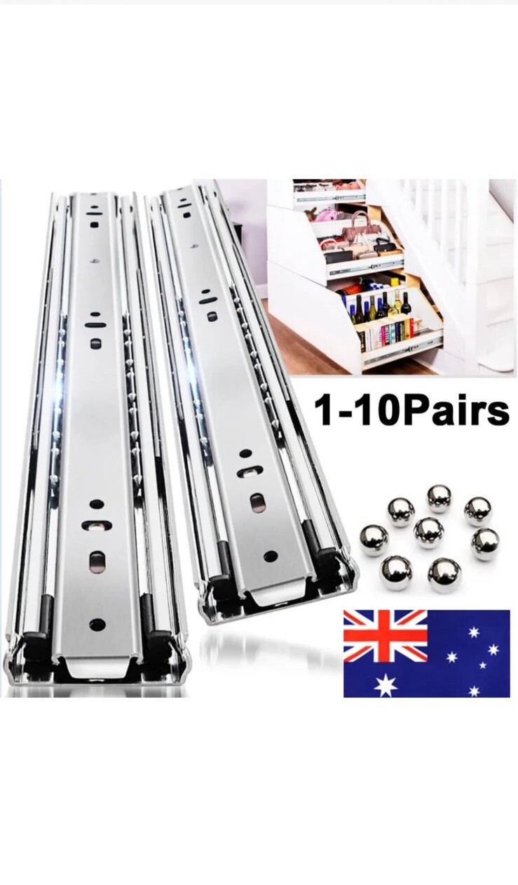 Soft Close Drawer Runners 500mm Slides Full Extension Ball Bearing Rail ...