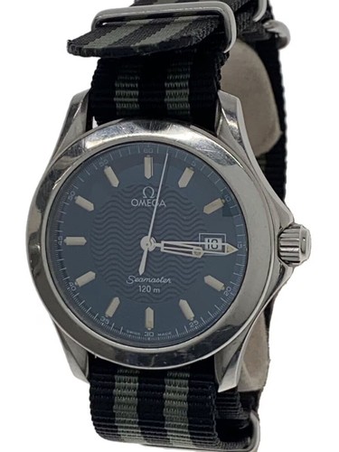 Omega Seamaster 120 Date Stainless Steel Navy Silver Round Quartz Mens ...