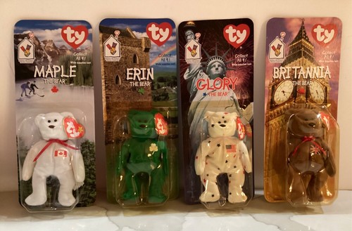 McDonalds Ty Beanie Babies Set of 4 Bears: Britannia-Glory-Erin-Maple ...
