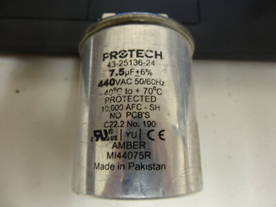 Protech Capacitor 43-25136-24; 7.5UF; 440VAC; 50/60HZ-----"USED" | eBay