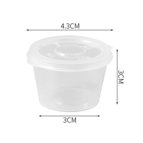 50Pcs 25ML Plastic Takeaway Sauce Cup Containers Food Box With Lids ...