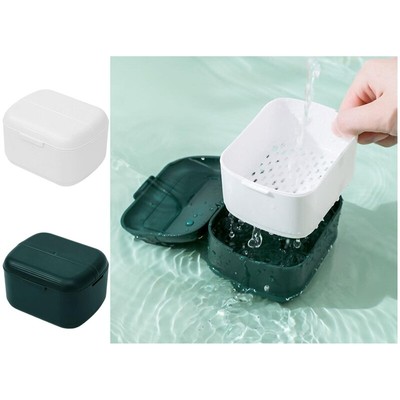 Denture Soak Container Dustproof Cleaning Denture Bath Box Soaking Cup ...