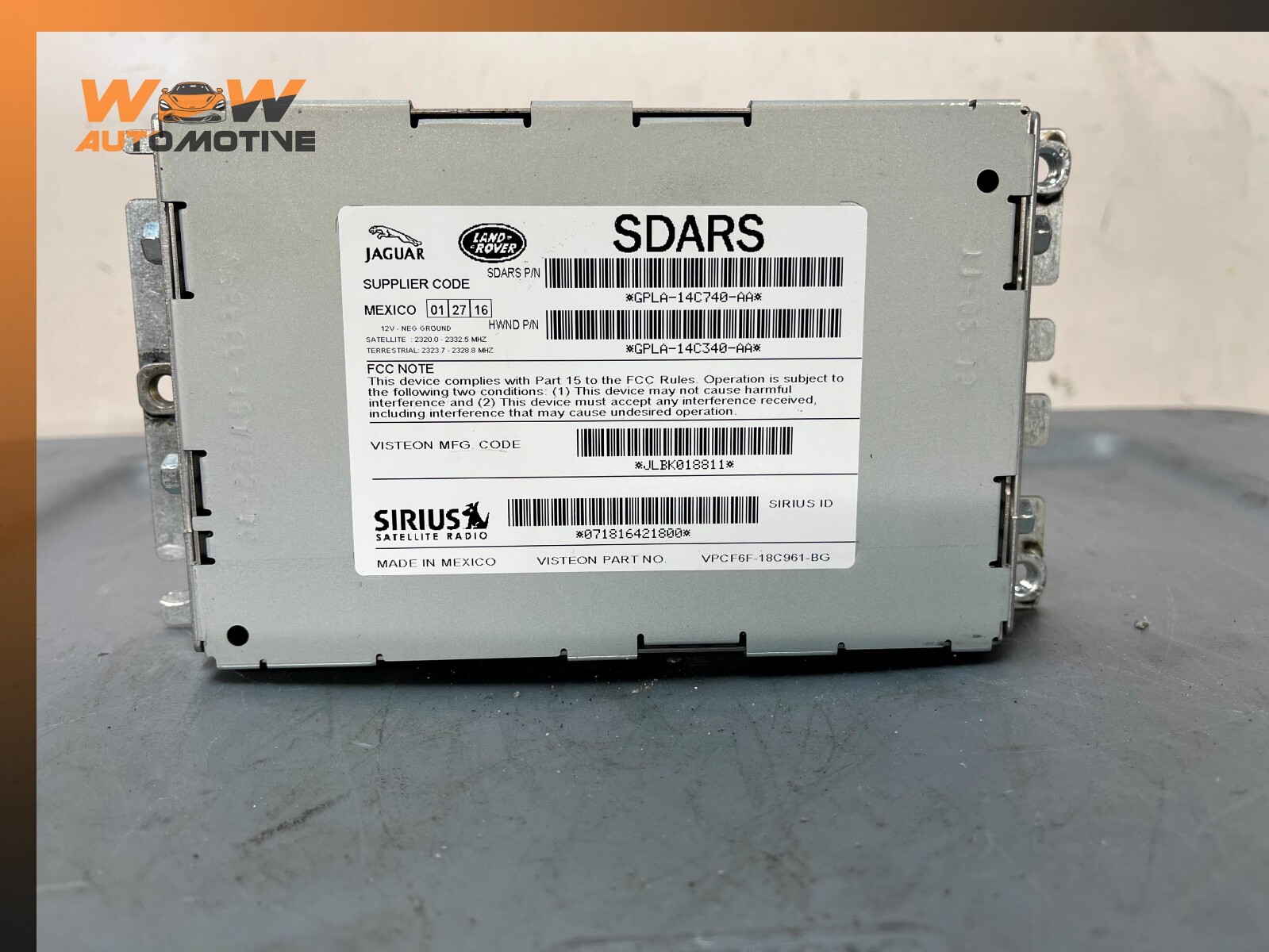 2016 RANGE ROVER EVOQUE L538 SIRIUS SATELLITE RADIO RECEIVER OEM | eBay